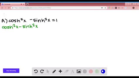 solved the hyperbolic trigonometric functions are defined as follows sinh x e x e x 2 cosh