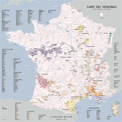 Carte Des Vignobles De France L Atelier Du Vin