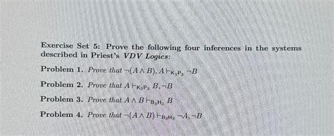 solved exercise set 5 prove the following four inferences
