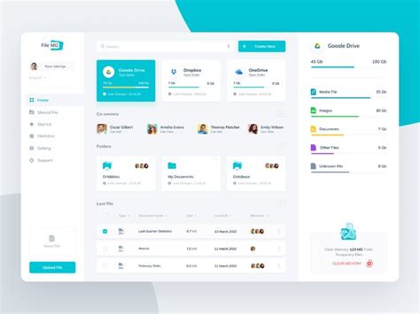 File Manager Dashboard Design Template Banner Ads Design Software