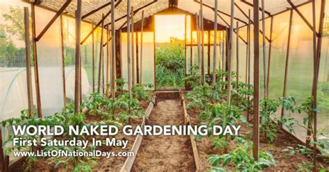 WORLD NAKED GARDENING DAY List Of National Days