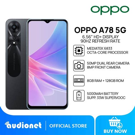 Oppo A78 5G Smartphone 8GB RAM 128GB ROM Octa Core Processor 6 56