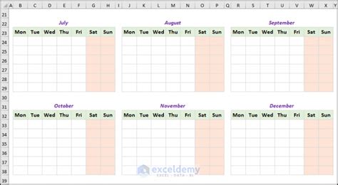 How To Create A Yearly Calendar In Excel With Easy Steps
