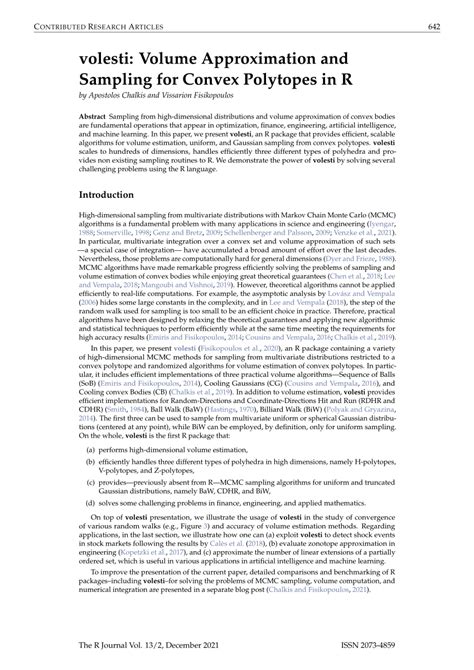 pdf volesti volume approximation and sampling for convex polytopes in r