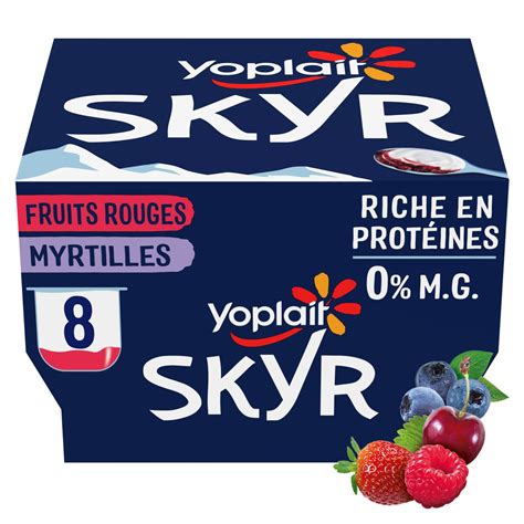 Skyr Panaché aux fruits rouges et myrtilles YOPLAIT les 8 pots de