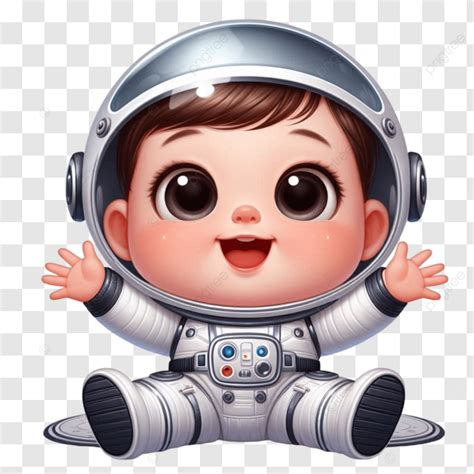 Ilustración De Un Bebé Astronauta En Traje Espacial PNG dibujos Bebé
