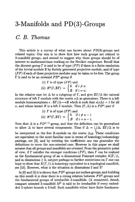 3 manifolds and pd s groups novikov conjectures index theorems and rigidity