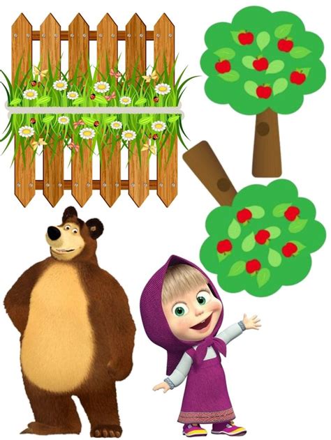 Topo De Bolo Marsha R O Urso Marcha E O Urso Masha E O Urso Marsha