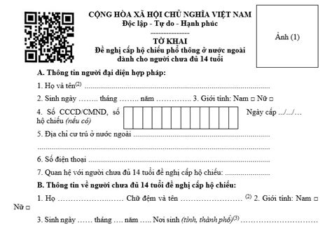 Mẫu tờ khai xin cấp hộ chiếu phổ thông chuẩn pháp lý mới nhất 2023
