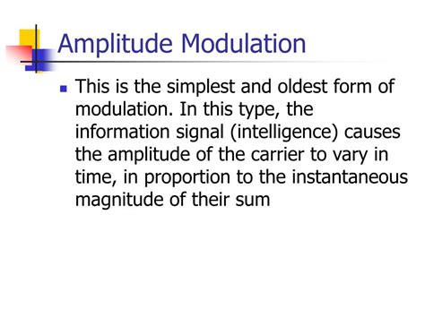 Principles Of Amplitude Modulation
