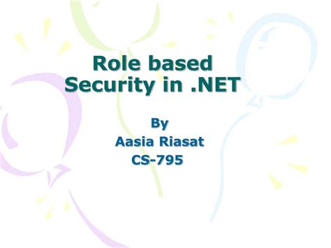 PPT Role Based Security In NET PowerPoint Presentation Free