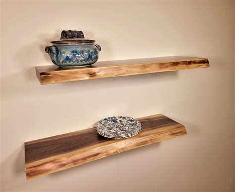 Live Edge Walnut Floating Shelves