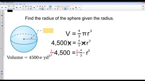 finding radius of a sphere when given volume youtube