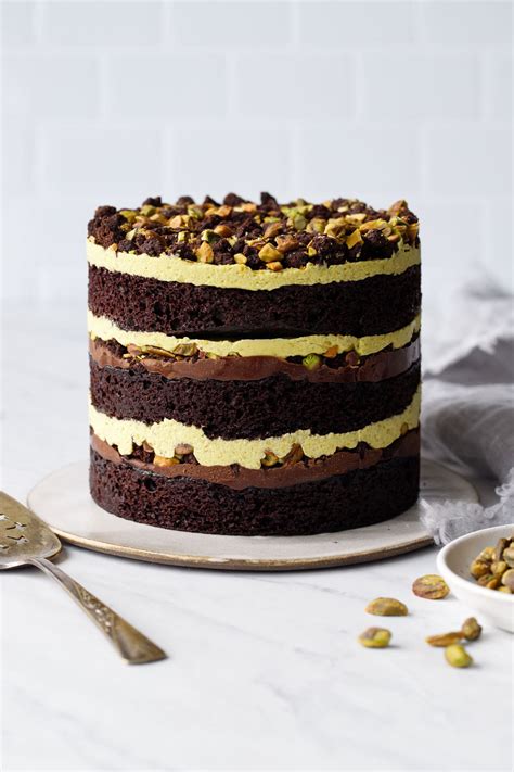 Chocolate Pistachio Naked Layer Cake