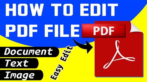 how to edit pdf file document text image pdf editing software youtube