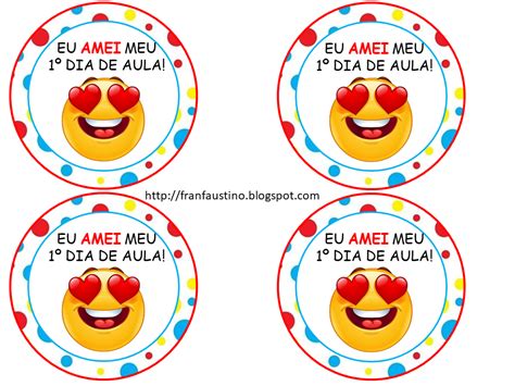 Fran Faustino PLAQUINHAS PARA O PRIMEIRO DIA DE AULA