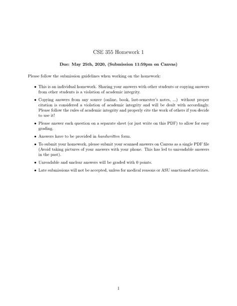 cse 355 summer 20 hw01 cse 355 homework 1 due may 25th 2020 submission 11 59pm on canvas