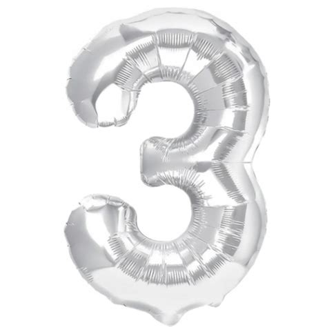BALON FOLIOWY DUŻA CYFRA 3 SREBRNA 80 CM URODZINY 14662754185 Allegro pl