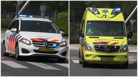 Brandweer Ambulance Politie Met Spoed Naar En Van Verschillende
