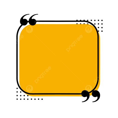 Quadro De Banner De Caixa De Texto De Citação Amarela PNG Caixa De