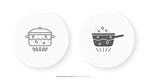 Premium Vector Boiling Water In Pan Icon Design Vector Illustration