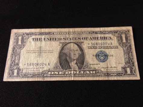 Billete One Dollar Sello Azul Estrella Blue Seal S