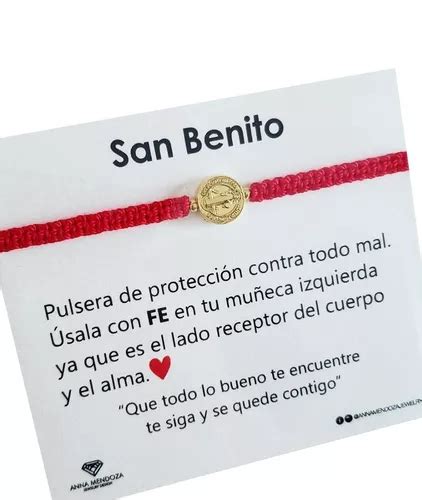 Pulsera Hilo Rojo Tejida Medalla San Benito Proteccion Meses Sin Inter S