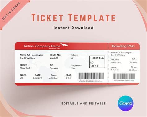 Australia Boarding Pass Fake Plane Ticket Template Surprise Lupon Gov Ph