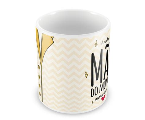 Caneca Porcelana A Melhor Mãe do Mundo Mora Aqui Elo7