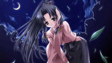 Hintergrundbilder Illustration Nacht lange Haare Anime Mädchen