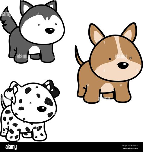 Lindo Chibi Kawaii Perros Dibujos Animados Set Pack Ilustraci N