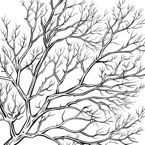 P Gina Para Colorear Ilustraci N En Blanco Y Negro De Una Rama De Rbol
