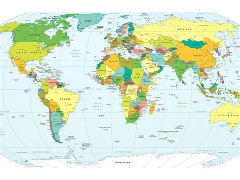 Carte Du Monde Vierge En Couleur Imprimer Modeles De Carte