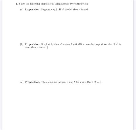 solved 1 show the following propositions using a proof by