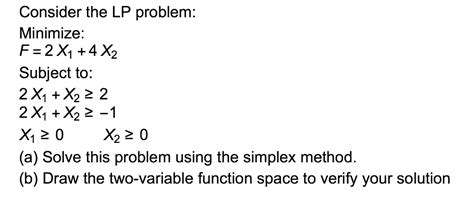 solved consider the lp problem minimize subject to a