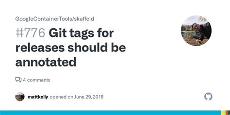 Git Tags For Releases Should Be Annotated Issue