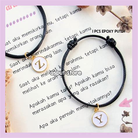 Jual GELANG COUPLE MAGNET INISIAL EPOXY Shopee Indonesia