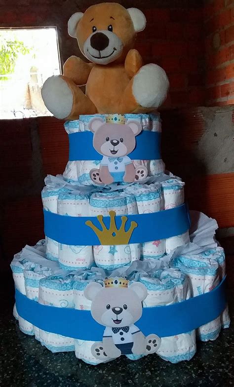 Descobrir 92 Imagem Bolo De Fralda Ursinho Principe Br Thptnganamst