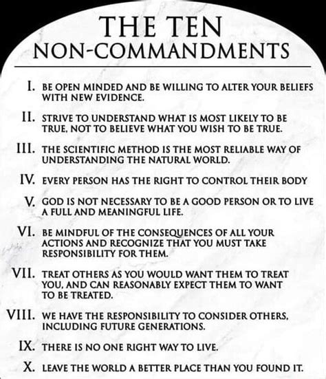 The Ten Non Commandments I Be Open Minded And Be Willing To Alter Your