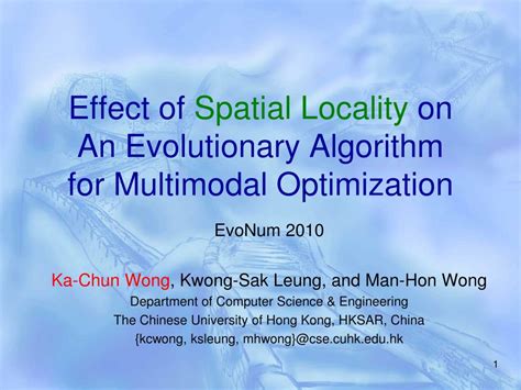 ppt effect of spatial locality on an evolutionary algorithm for multimodal optimization