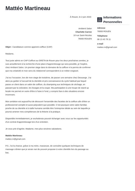 Lettre De Motivation Contrat De Professionnalisation Reconversion