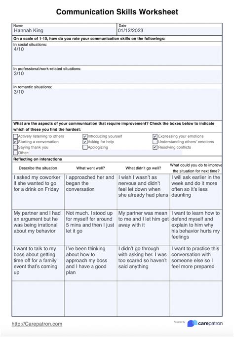 Printables Communication Skills Worksheets Communication Skills