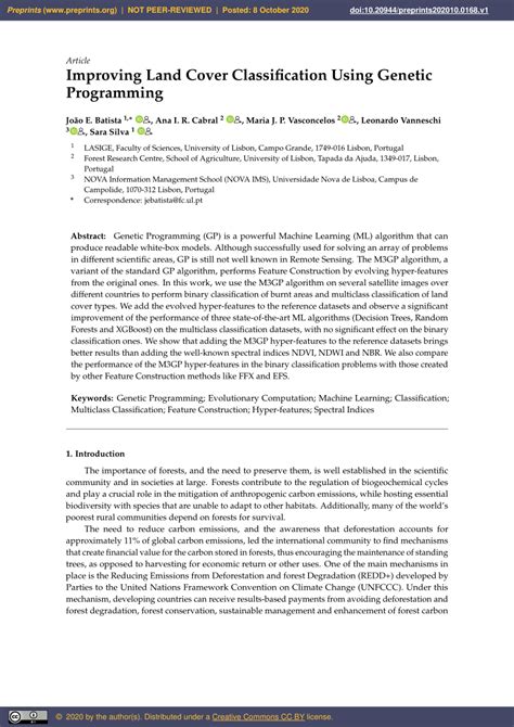 pdf improving land cover classification using genetic programming