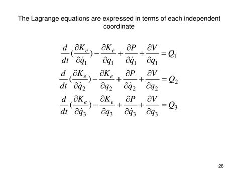 ppt lagrange equations use kinetic and potential energy to solve for motion powerpoint
