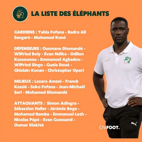 Eléphants de Côte d Ivoire voici les nouveaux de la liste d Emerse