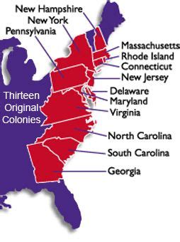 Map Of The Thirteen Original Colonies New Hampshire York
