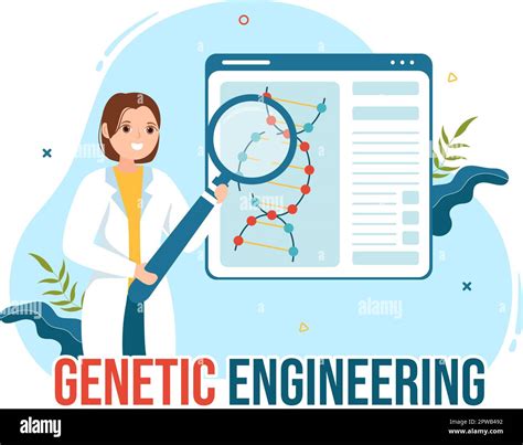 Ingeniería Genética y Modificaciones de ADN Ilustración con