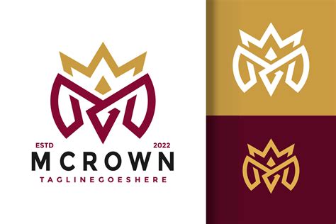 Letter M Crown Logo Design Brand Identity Logos Vector Modern Logo