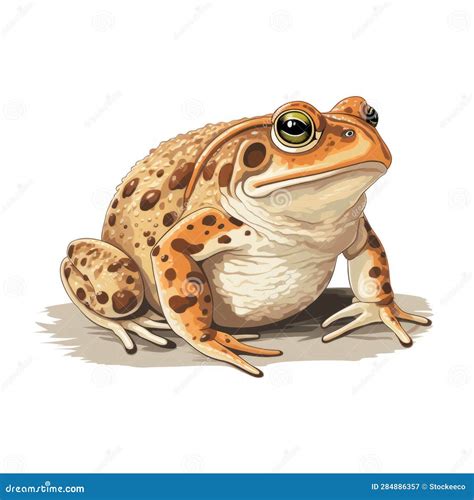 Simple American Toad Clip Art With White Margins Stock Illustration