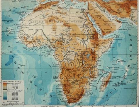 África Mapa Físico Atlas Montañas